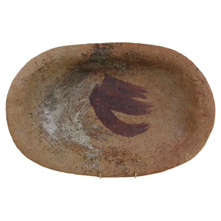 Large Studio Pottery Display Bowl by Danish Artist For Sale at 1stDibs