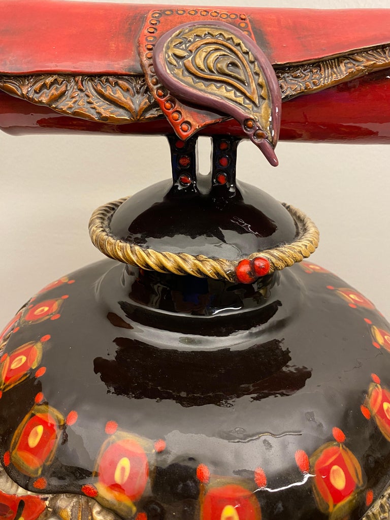 Large Studio Pottery Japanese Style Ceramic Vase by Gail Markiewicz For ...