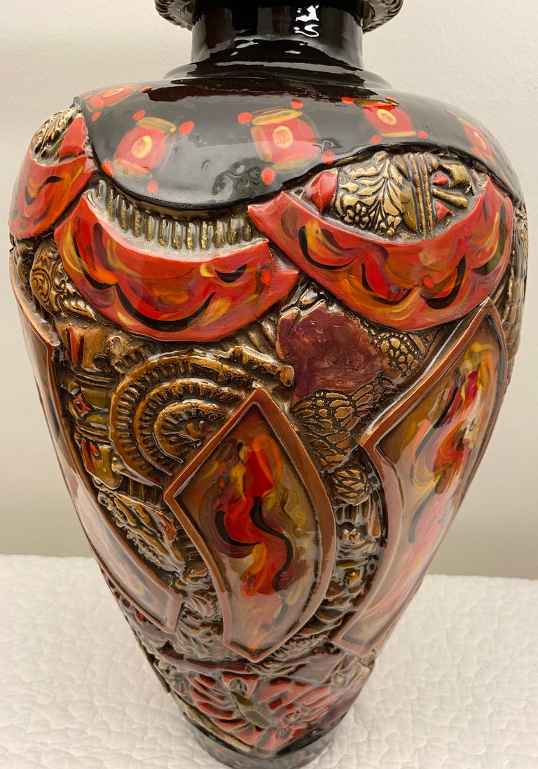 Large Studio Pottery Japanese Style Ceramic Vase by Gail Markiewicz For ...