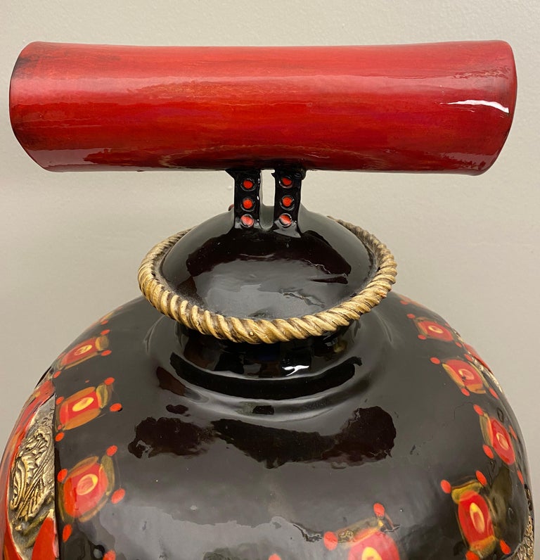 Large Studio Pottery Japanese Style Ceramic Vase by Gail Markiewicz For ...