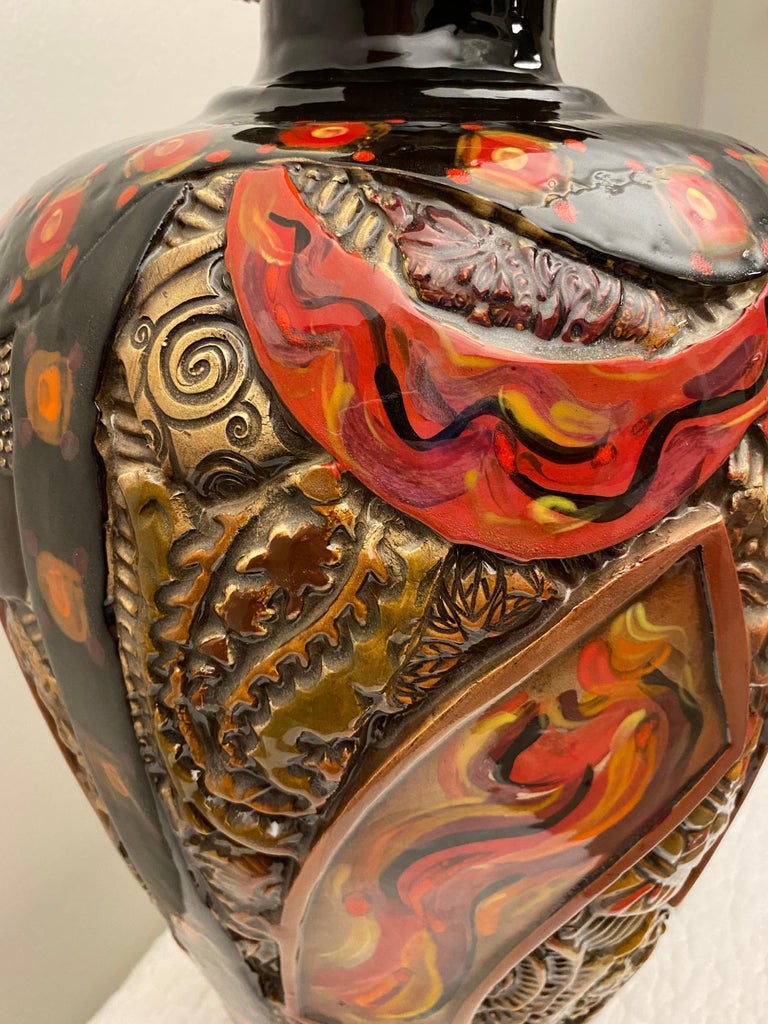 Large Studio Pottery Japanese Style Ceramic Vase by Gail Markiewicz For ...