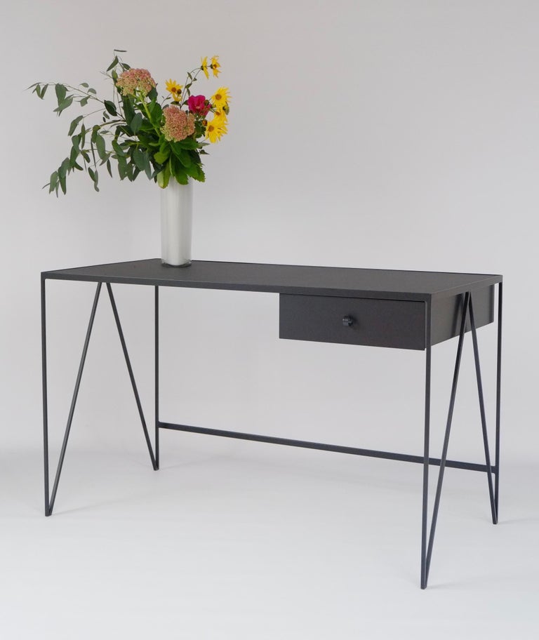 Customizable Large Study Desk with Natural Linoleum Top, Made in ...