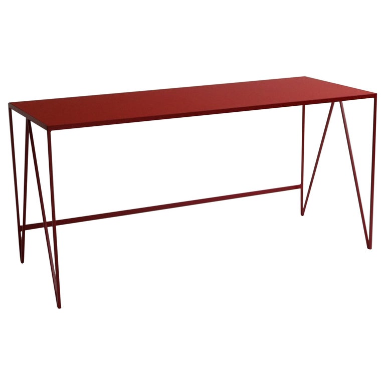 Customizable Large Study Desk with Natural Linoleum Top, Made in ...