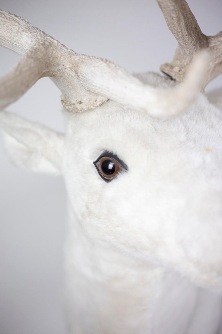 Large Stuffed Toy Figuring a White Deer, 20th Century For Sale at ...