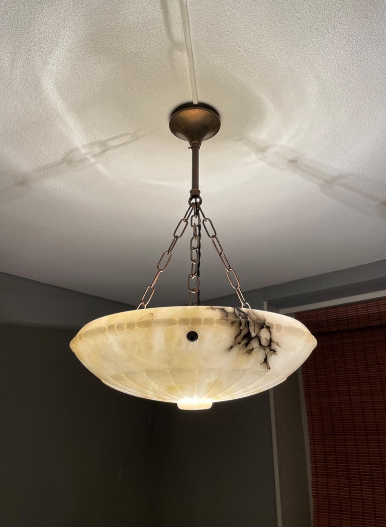 Large and Stunning Design Antique Alabaster Chandelier / Pendant with ...