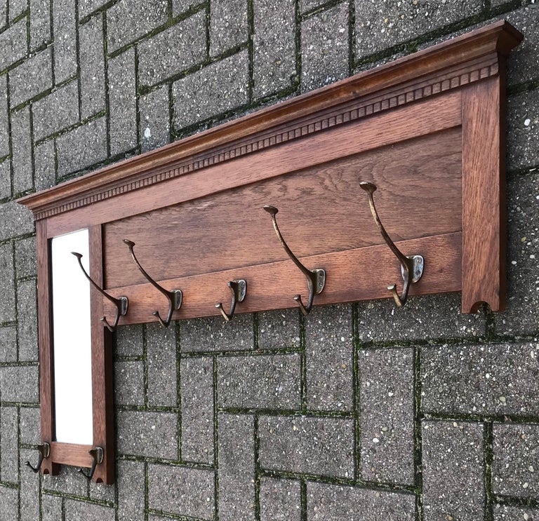 Large Stylish and Practical Arts and Crafts Wall Coat Rack with Beveled ...