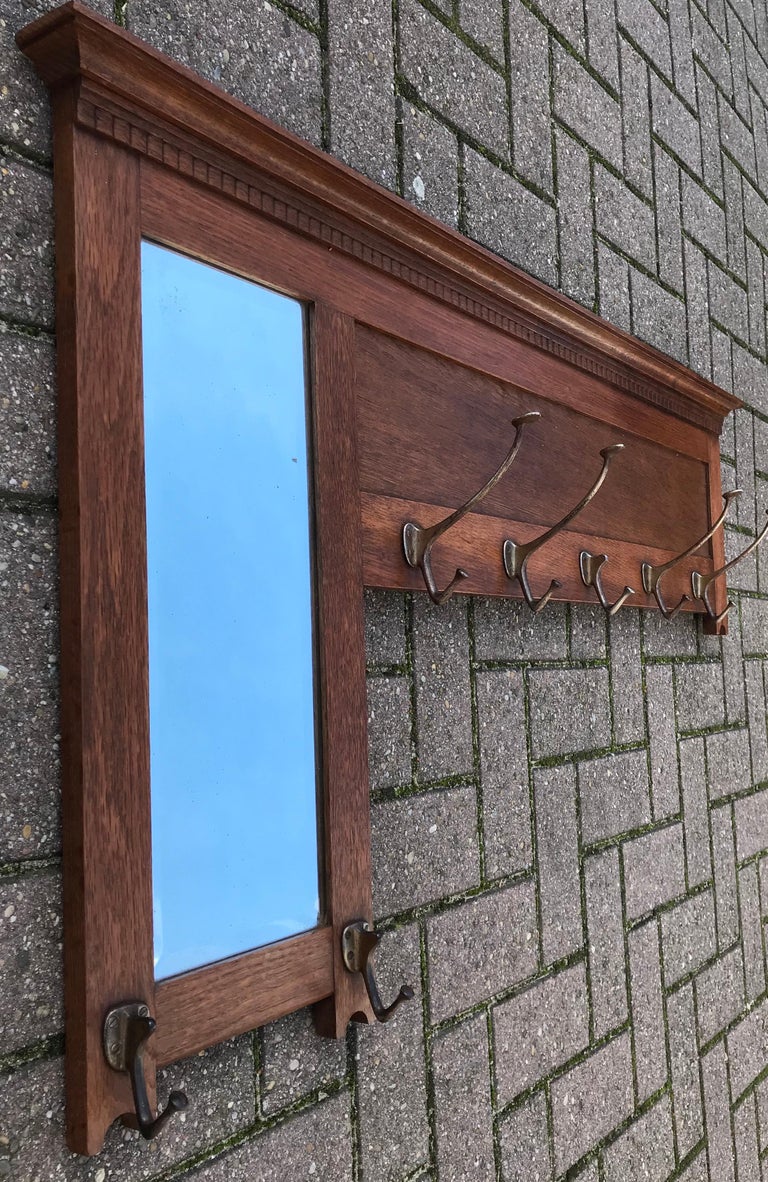 Large Stylish and Practical Arts and Crafts Wall Coat Rack with Beveled ...