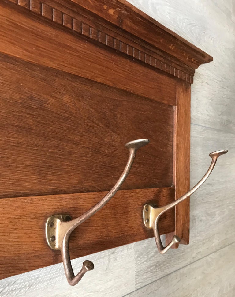 Large Stylish and Practical Arts and Crafts Wall Coat Rack with Beveled ...