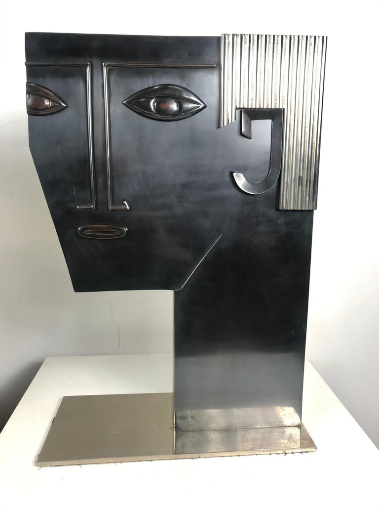 Large Stylized Man and Woman Face Vases Art Deco Style after Franz ...