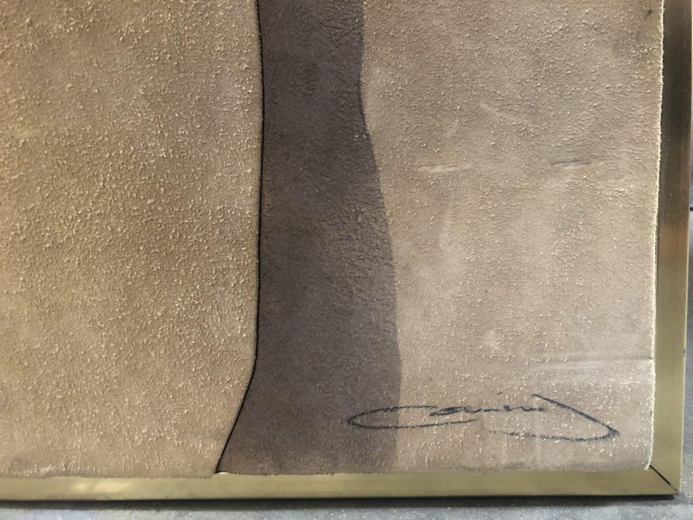 Large Suede Tropical Toucan Suede Wall Art, Signed For Sale at 1stDibs