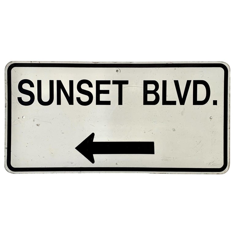 Large Sunset Blvd Street Sign at 1stDibs