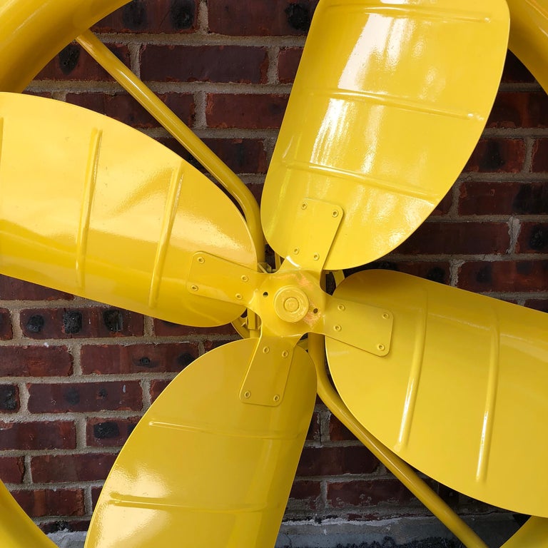 Large Sunshine Yellow Powder-Coated Industrial Fan For Sale at 1stDibs ...