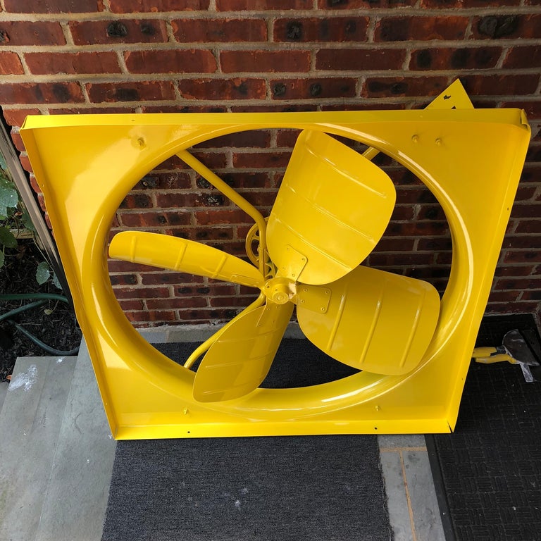 Large Sunshine Yellow Powder-Coated Industrial Fan For Sale at 1stDibs ...
