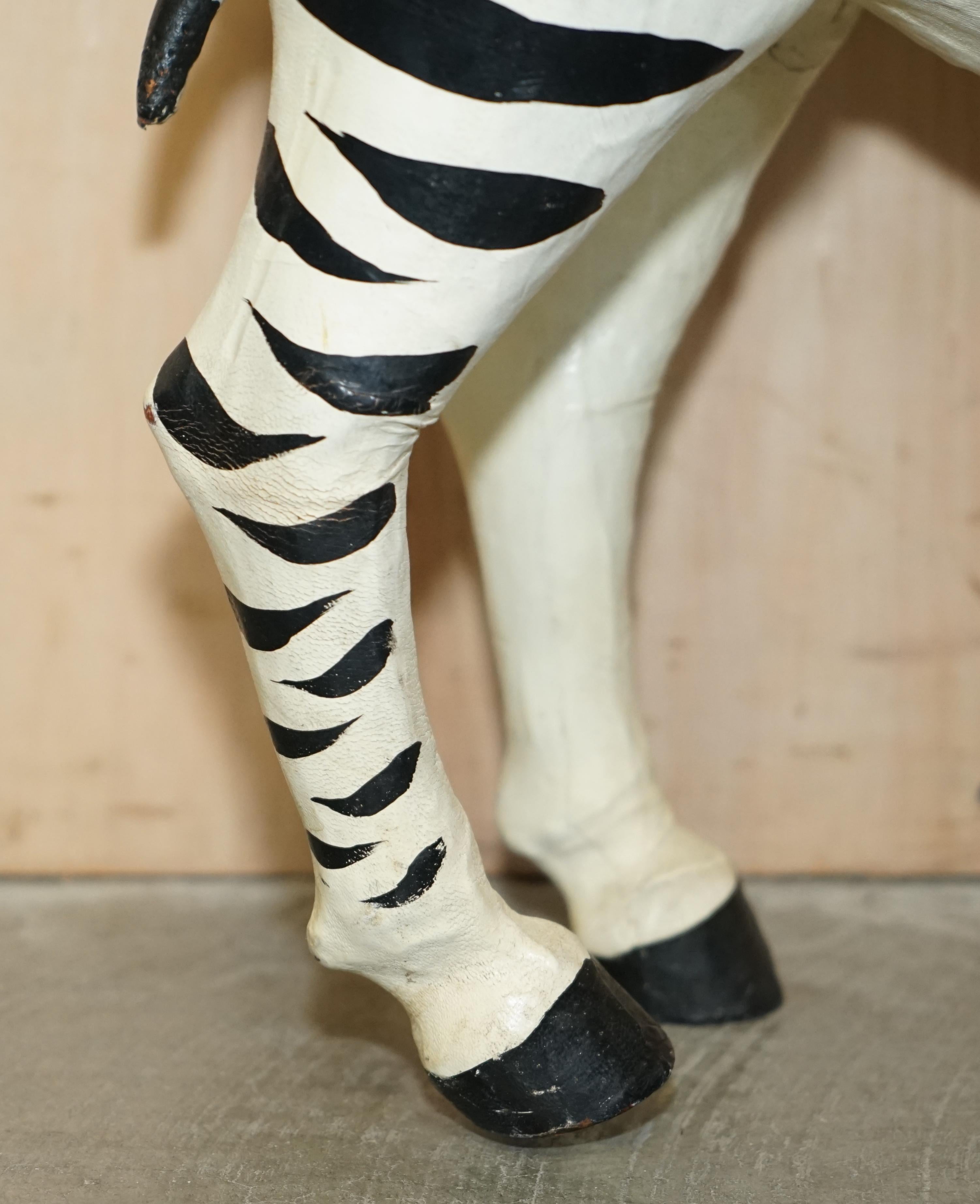 LARGE SUPER RARE CIRCA 1930'S LiBERTYS LONDON OMERSA LEATHER ZEBRA ...