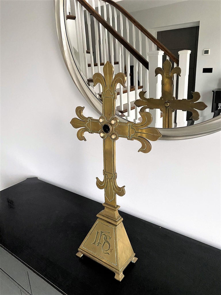 Large Superb Quality 19th Century English Cast Bronze Alter Cross For ...
