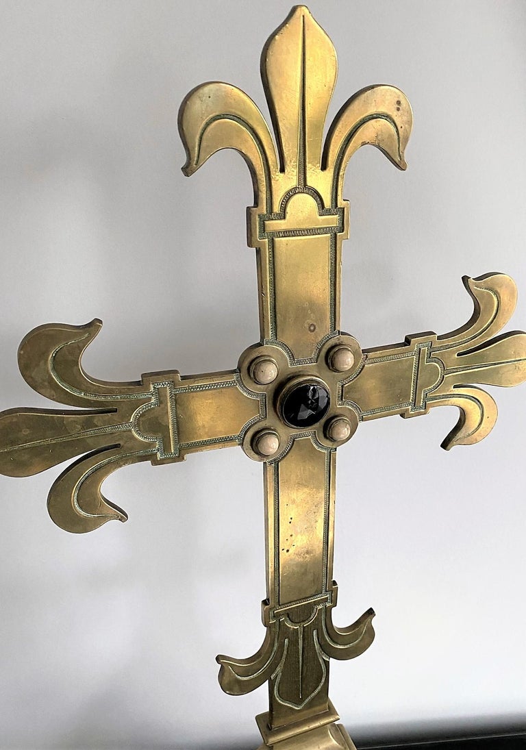 Large Superb Quality 19th Century English Cast Bronze Alter Cross For ...