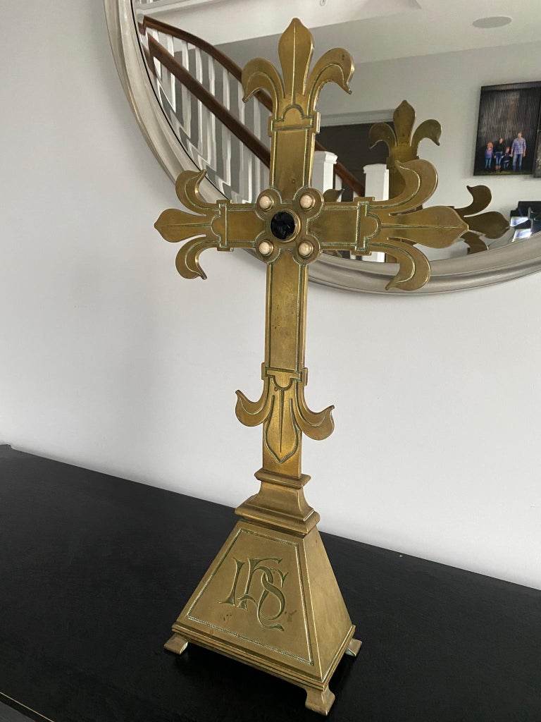 Large Superb Quality 19th Century English Cast Bronze Alter Cross For ...
