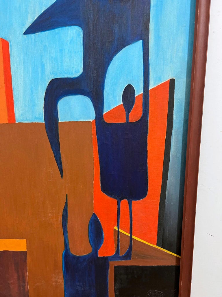 Large Surreal Abstract Painting Signed Sandy Carrington Circa 1960s For ...