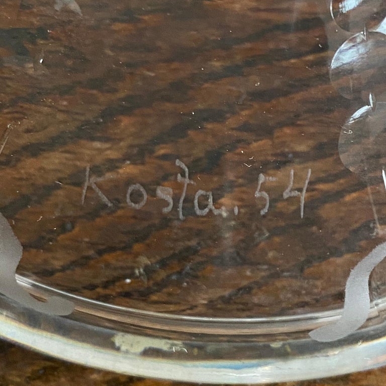 Large Swedish Art Deco Trumpet Kosta Boda Crystal Vase, Signed Kosta 54 ...