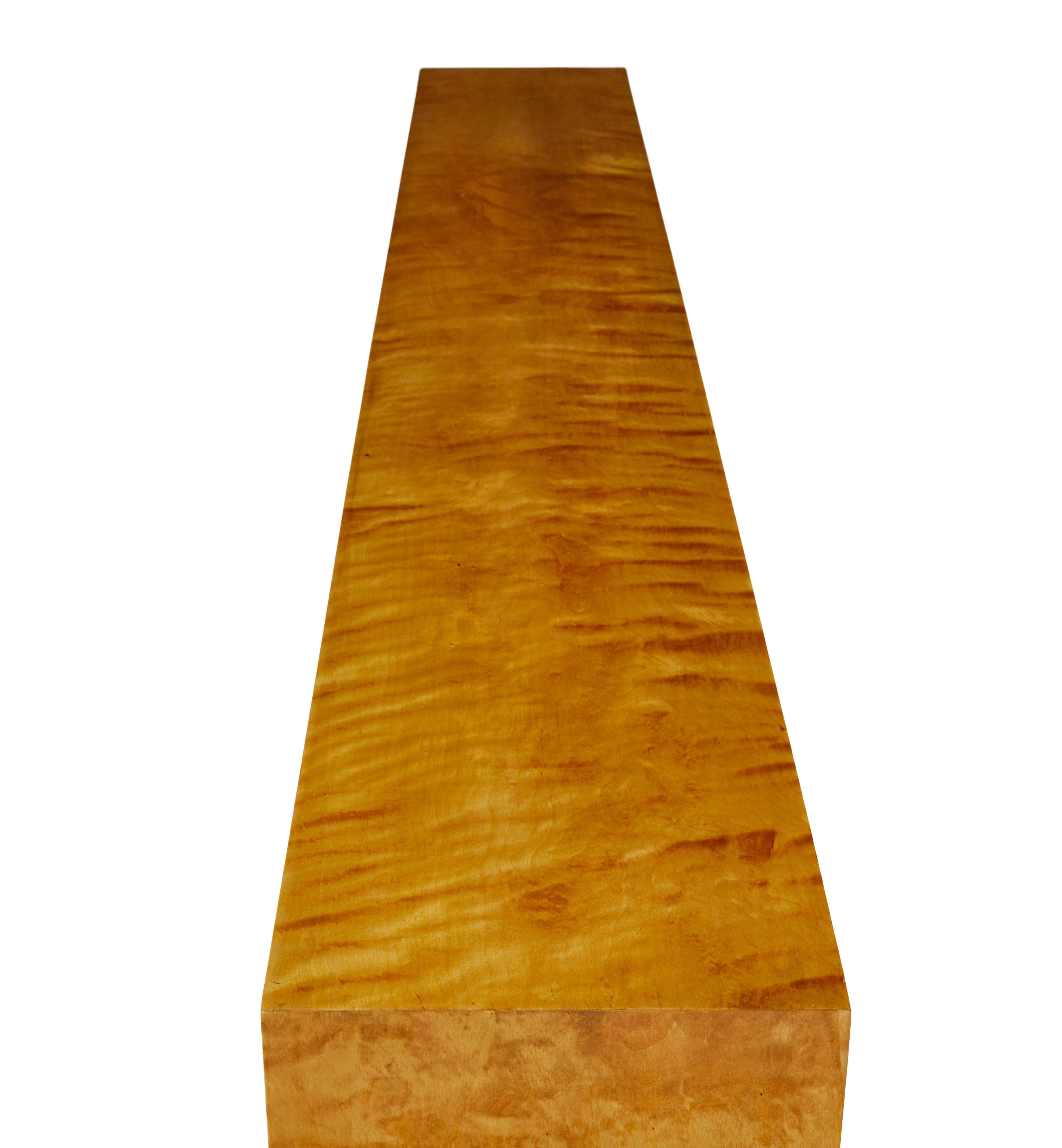 Large Swedish birch mid century low open bookcase For Sale at 1stDibs