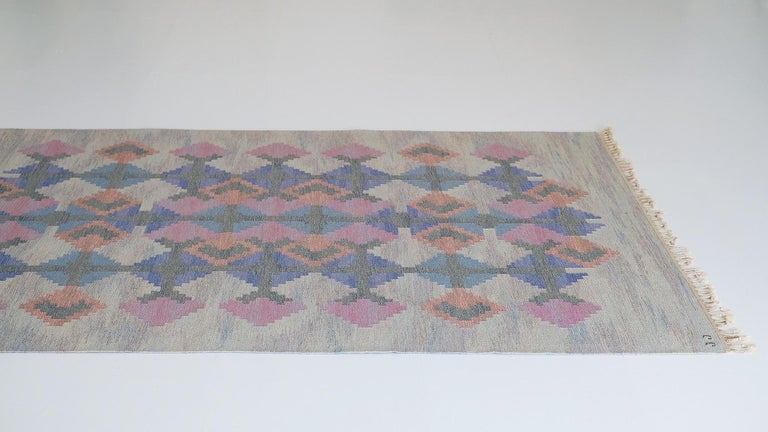 Large Swedish Flat Weave Carpet by Judith Johansson For Sale at 1stDibs