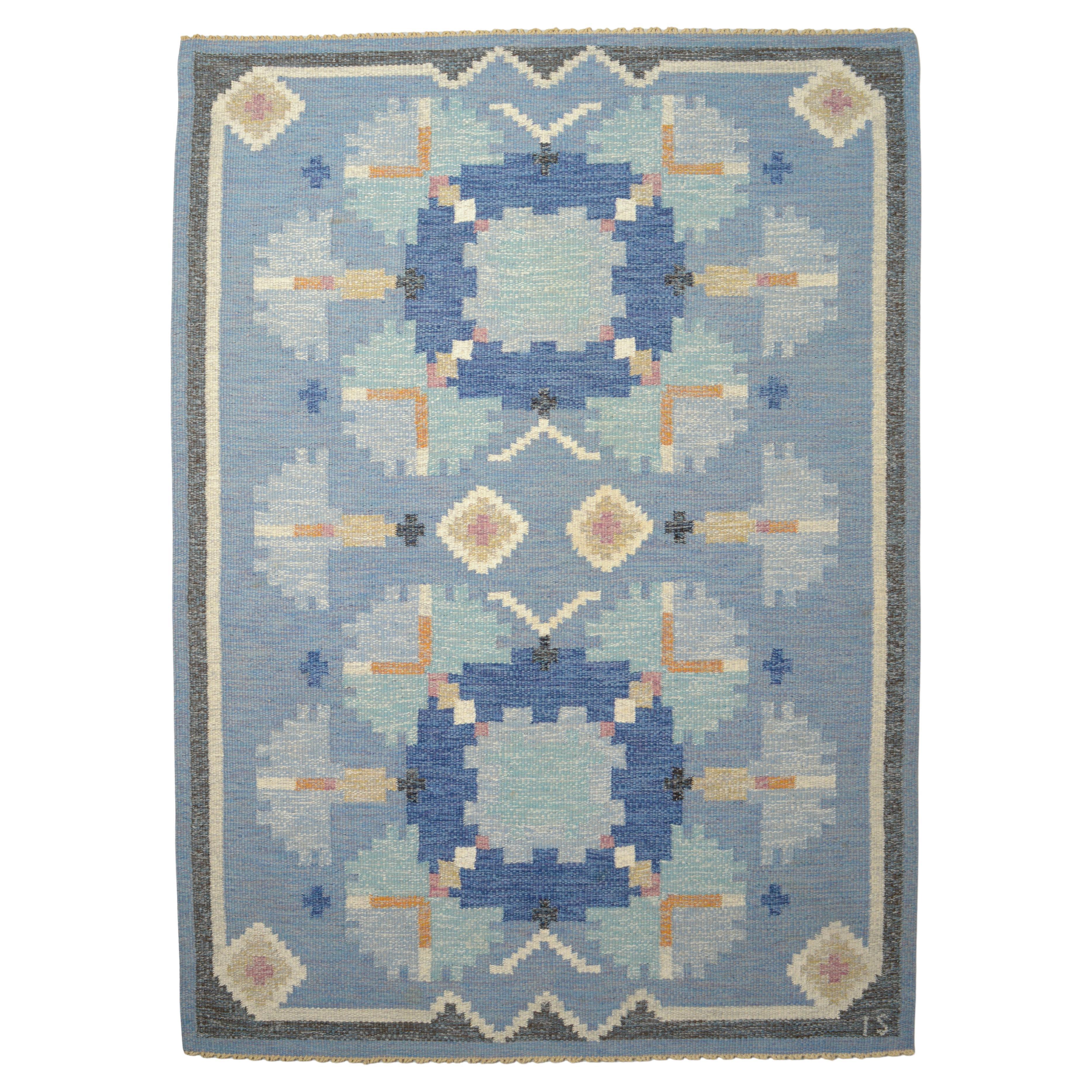 Swedish Flat-Weave Carpet by Agda Osterberg, 1960 For Sale at 1stDibs
