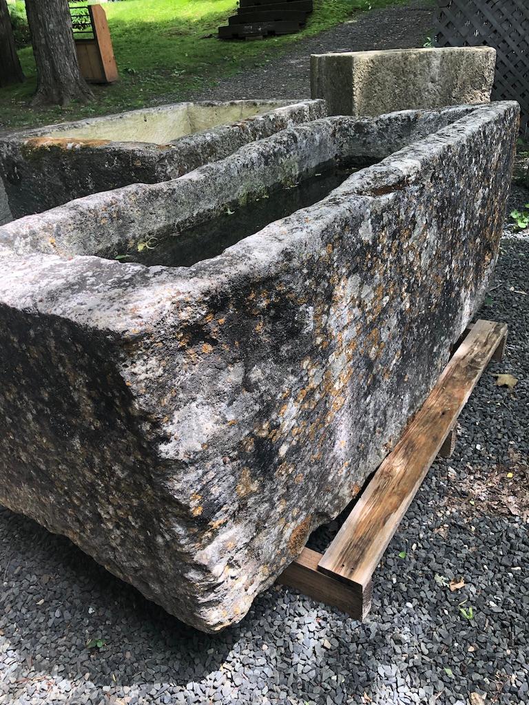 Large, Tall French Hand-Carved 18th Century Limestone Trough with Heavy ...