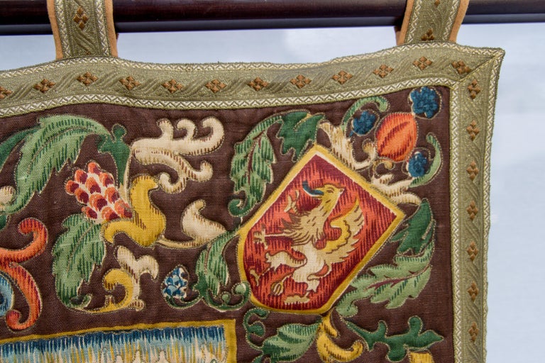 Large Tapestry Wall Hanging Decor Medieval Scene at 1stDibs