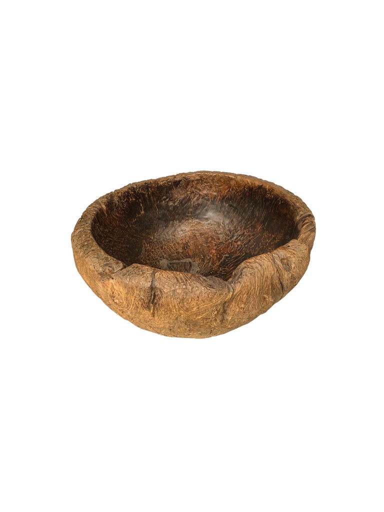 Large Teak Burl Wood Bowl from Java, Indonesia, c. 1950 For Sale at 1stDibs
