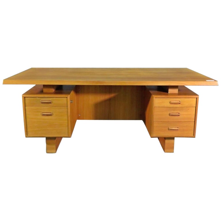 Large Teak Desk at 1stDibs