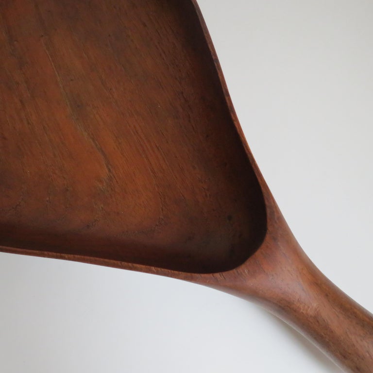 Large Teak Dish with Handle Midcentury 1960s For Sale at 1stDibs