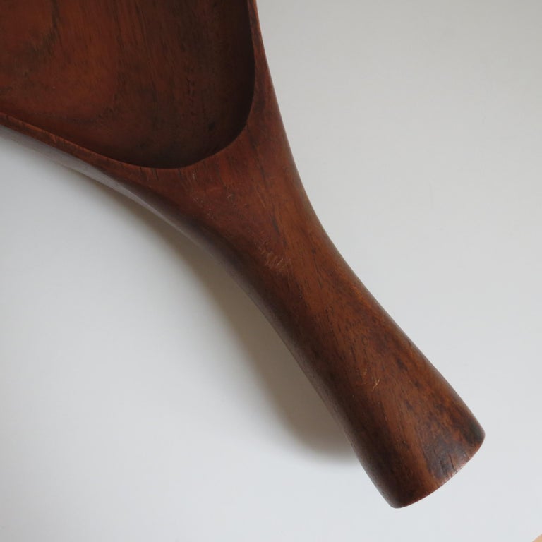 Large Teak Dish with Handle Midcentury 1960s For Sale at 1stDibs
