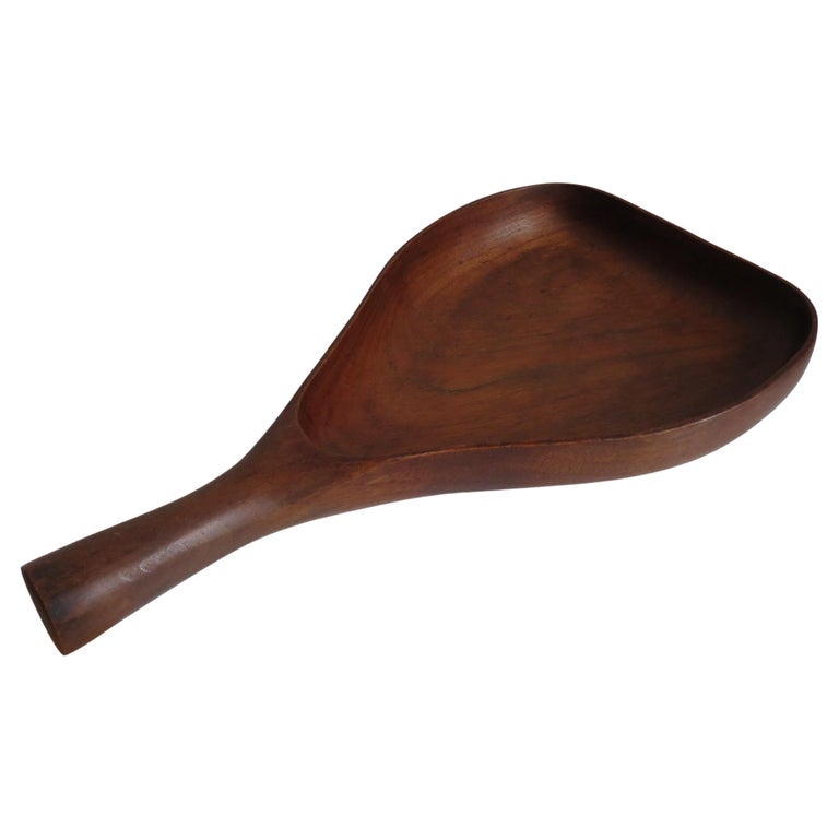 Large Teak Dish with Handle Midcentury 1960s For Sale at 1stDibs