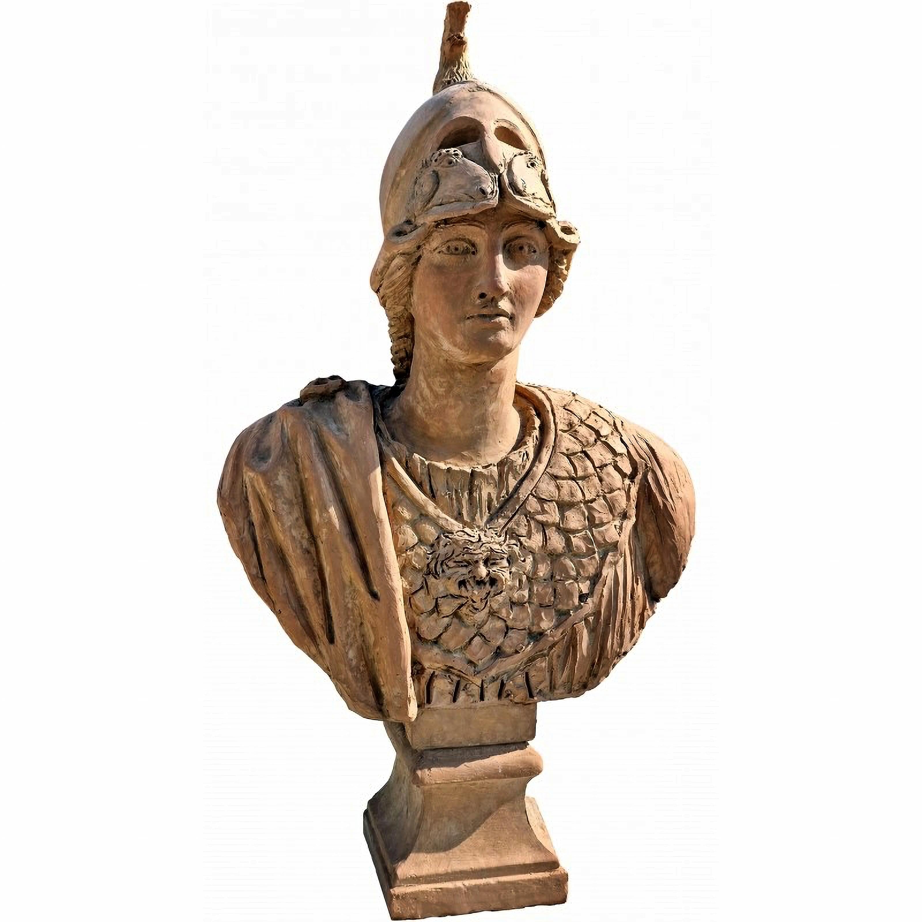LARGE TERRACOTTA BUST OF ATHENA FROM THE VATICAN MUSEUMS Early 20th ...