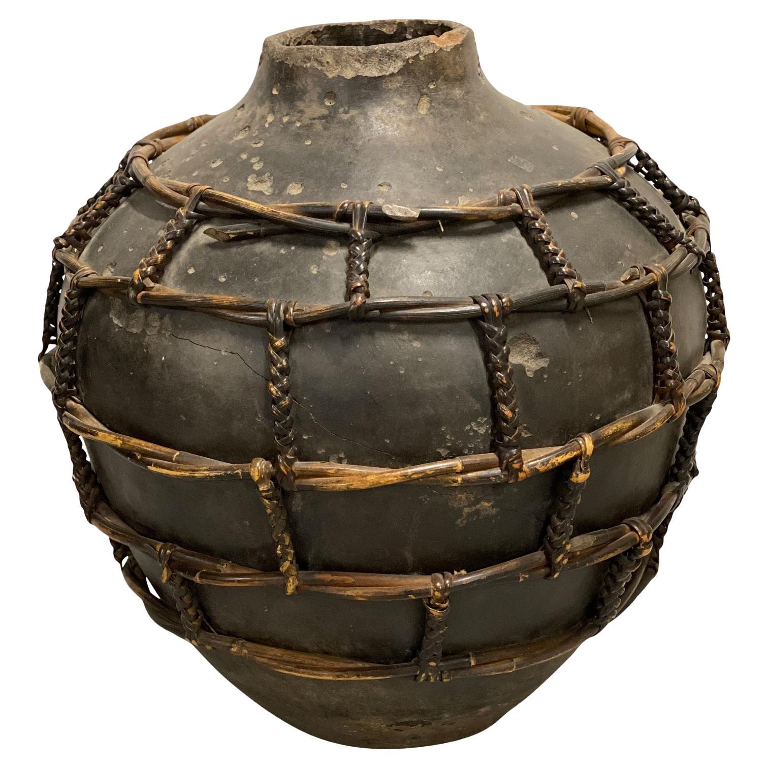 Large Terracotta Pot with Netting For Sale at 1stDibs