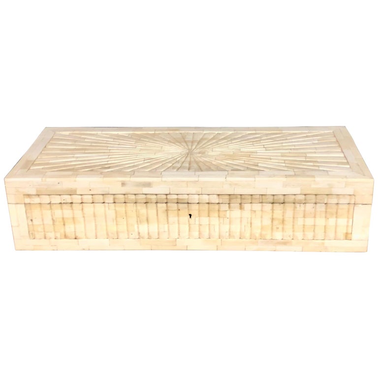 Large Tessellated Hinged Bone Box at 1stDibs