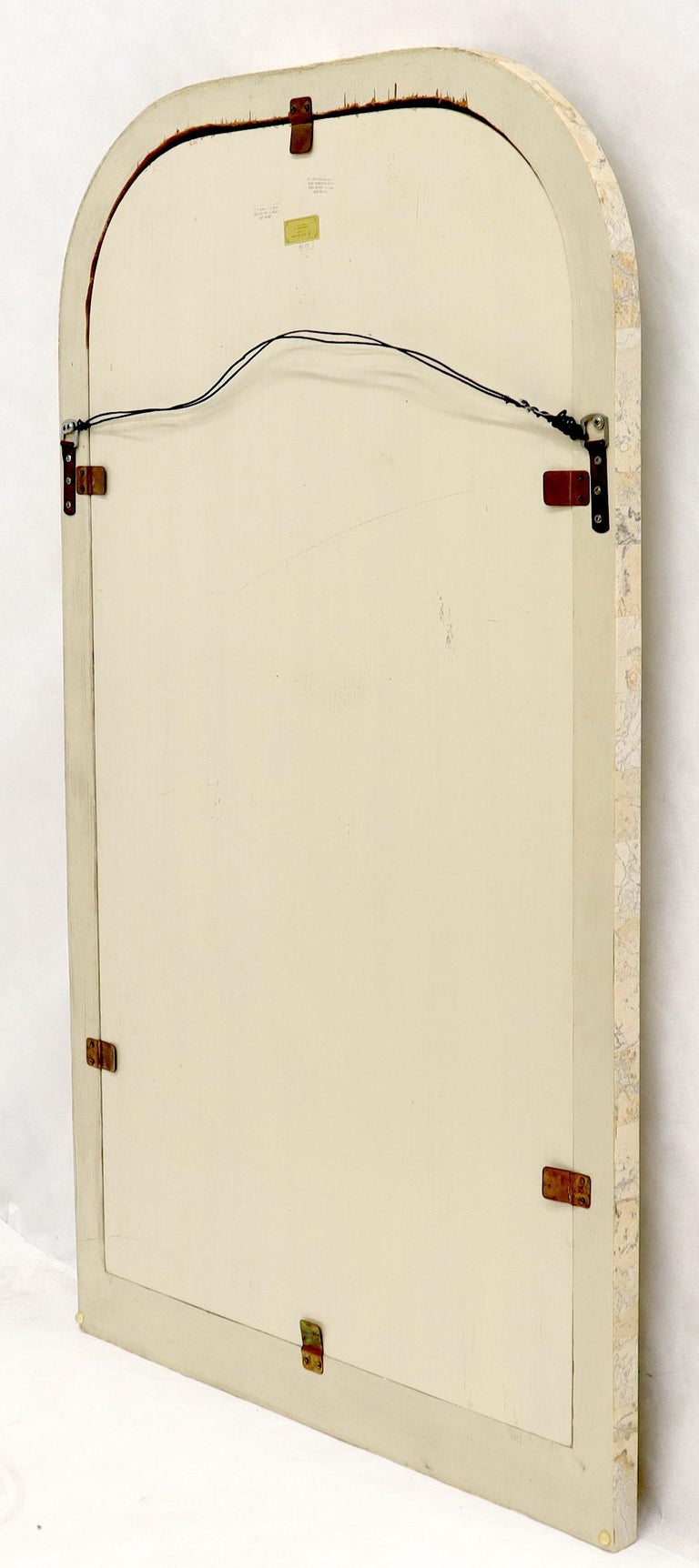 Large Tessellated Stone Veneer Brass Inlay Wall Mirror at 1stDibs