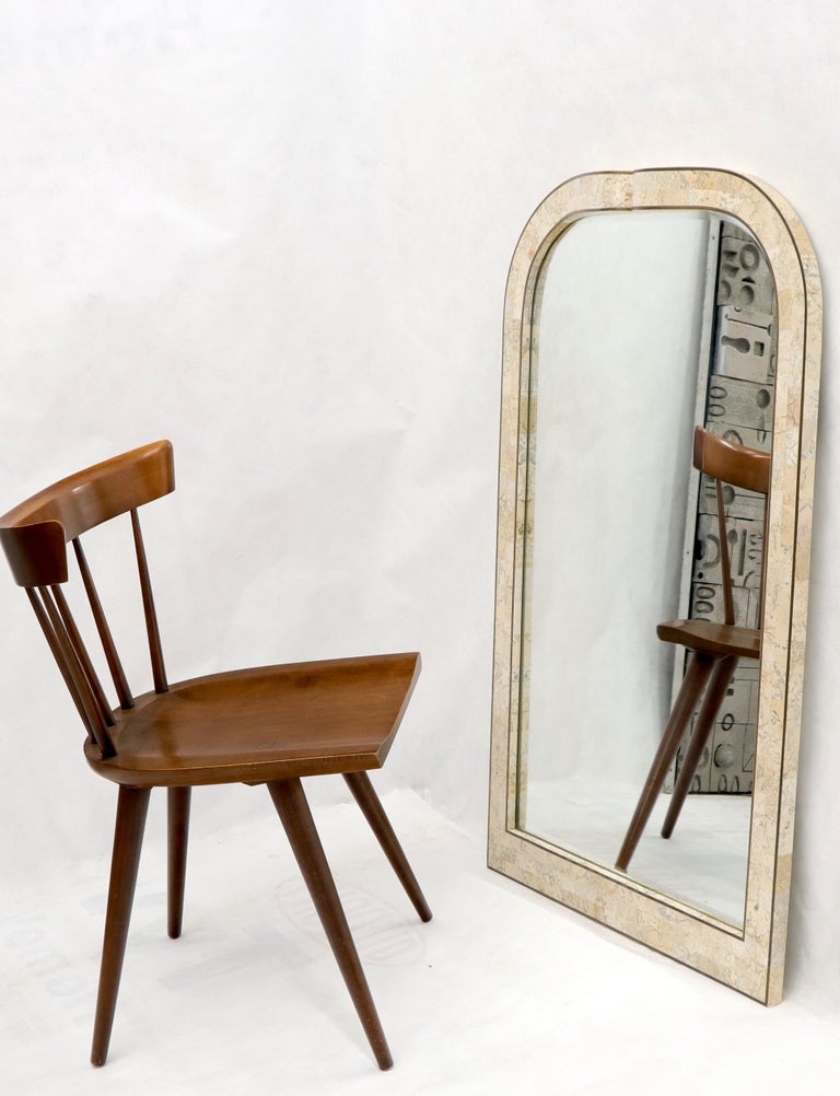 Large Tessellated Stone Veneer Brass Inlay Wall Mirror at 1stDibs