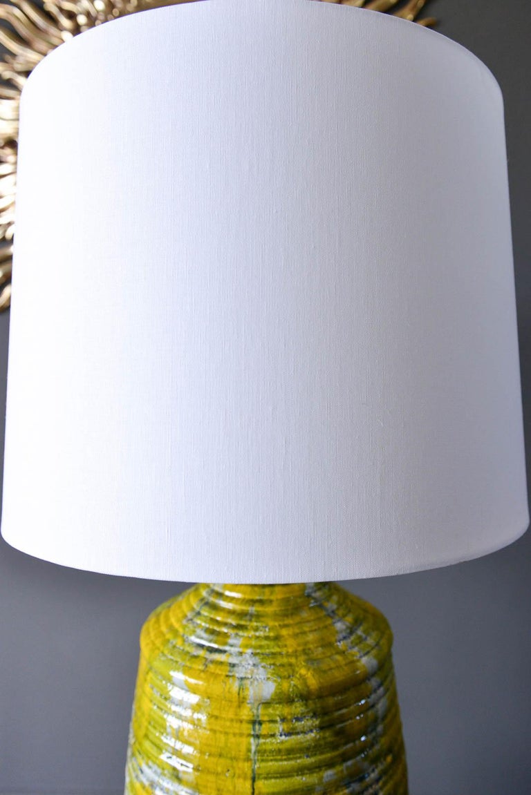 Large Textured Ceramic Table Lamp, circa 1975 For Sale at 1stDibs