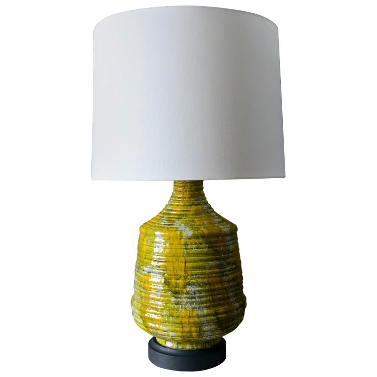 Large Textured Ceramic Table Lamp, circa 1975 For Sale at 1stDibs