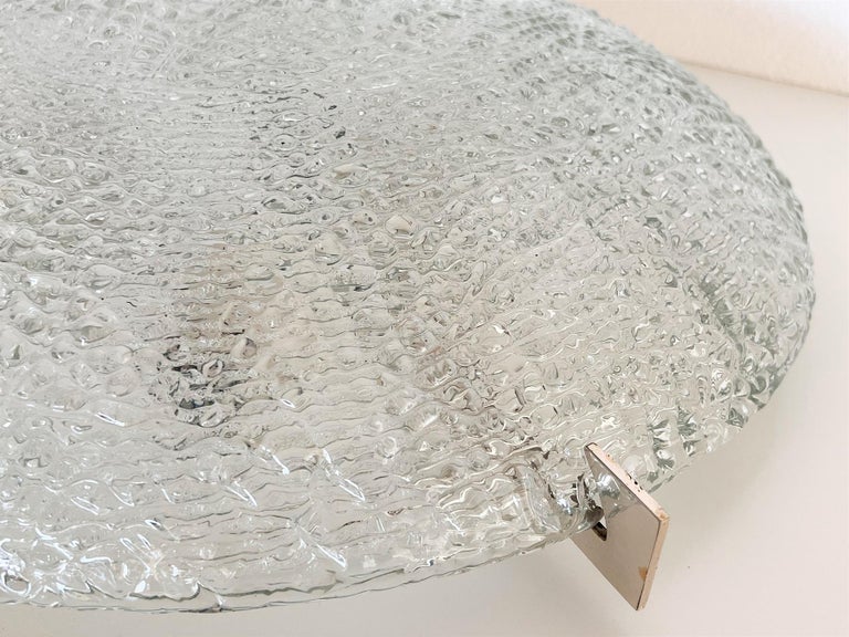 Large Textured Glass Flush Mount Light by Kaiser Leuchten, Germany ...
