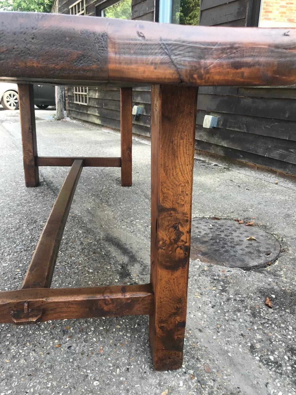 Large Thick Top Rustic Elm Antique Table at 1stDibs | thick table ...