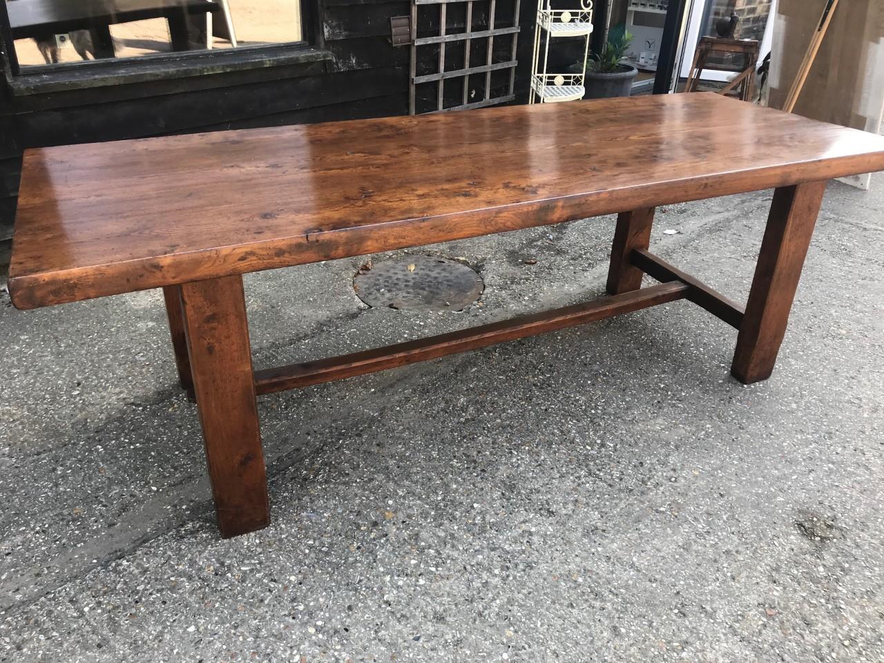 Large Thick Top Rustic Elm Antique Table at 1stDibs | thick table ...