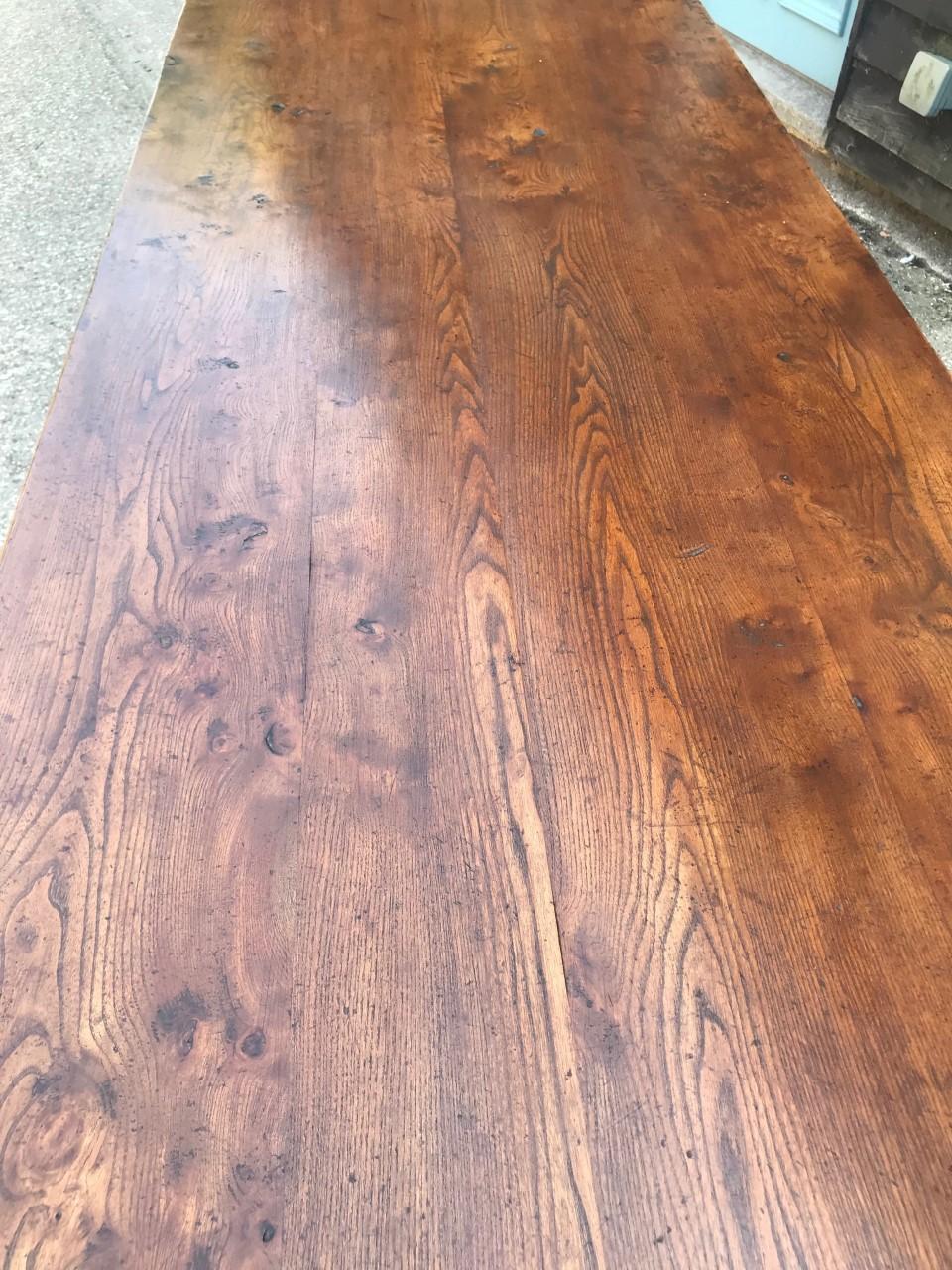 Large Thick Top Rustic Elm Antique Table at 1stDibs | thick table ...