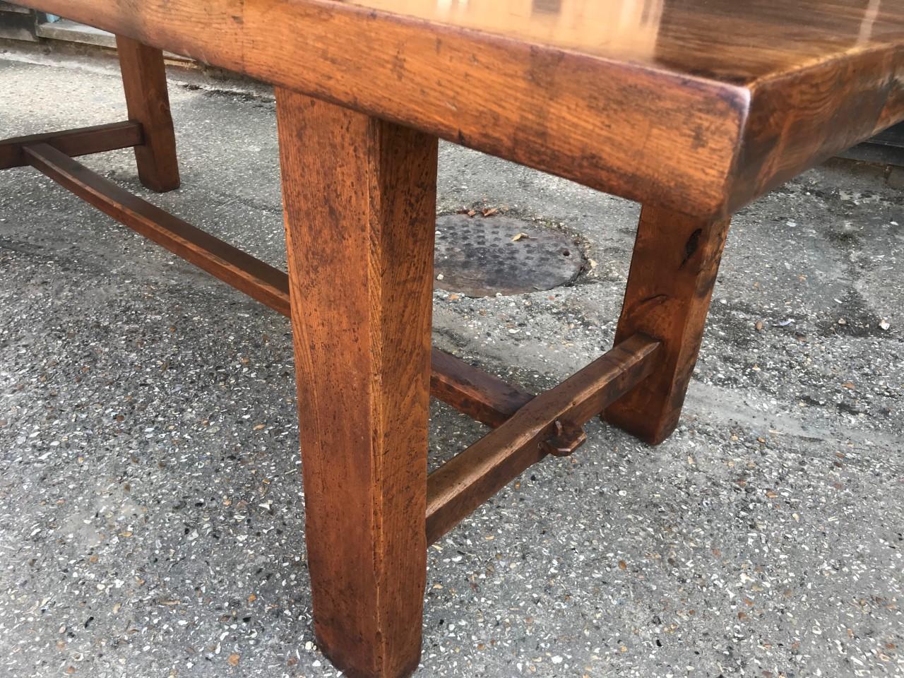 Large Thick Top Rustic Elm Antique Table at 1stDibs | thick table ...
