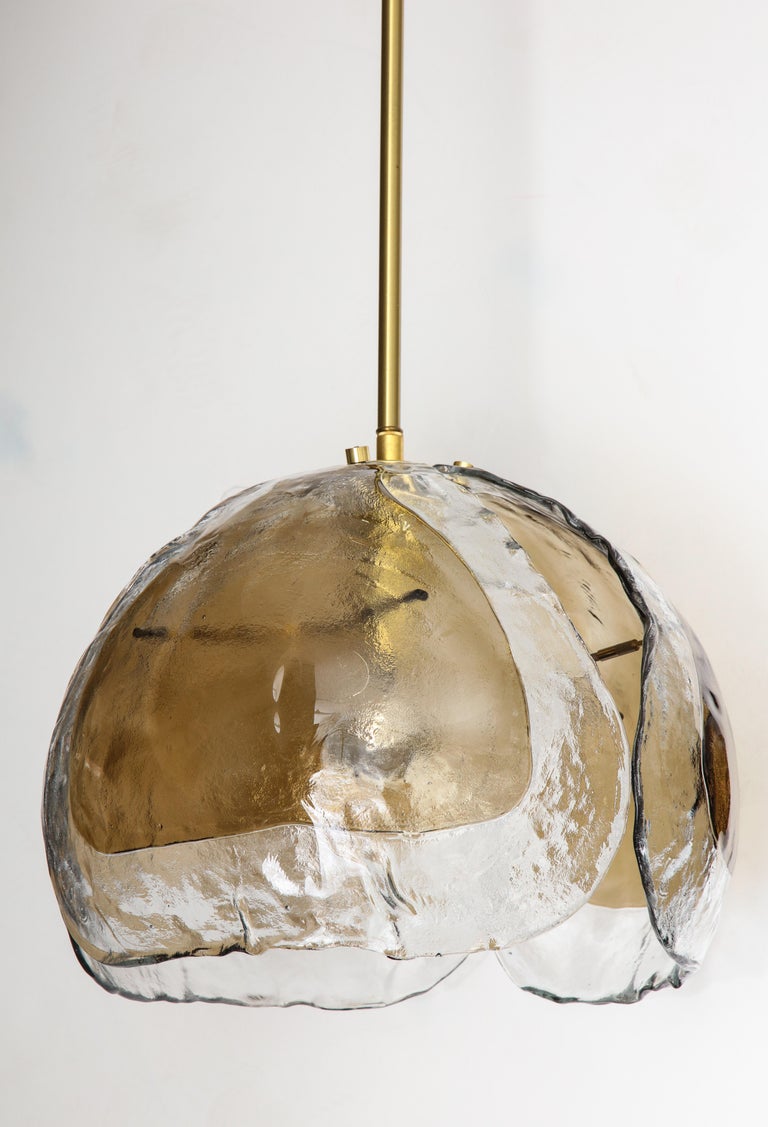 Large Three Glass Panel Pendant Light by Mazzega For Sale at 1stDibs ...
