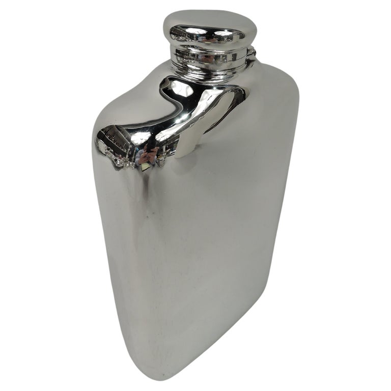 Large Tiffany Victorian Modern Sterling Silver Flask For Sale at 1stDibs
