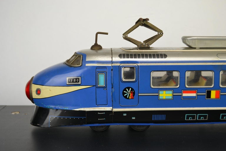 Large Tin Friction Drive, Express Train Toy by ATC, Japan, 1950s at 1stDibs