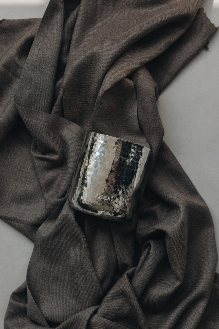 Rustic Hand-Hammered Tinned Copper Mexican Large Candle For Sale at 1stDibs