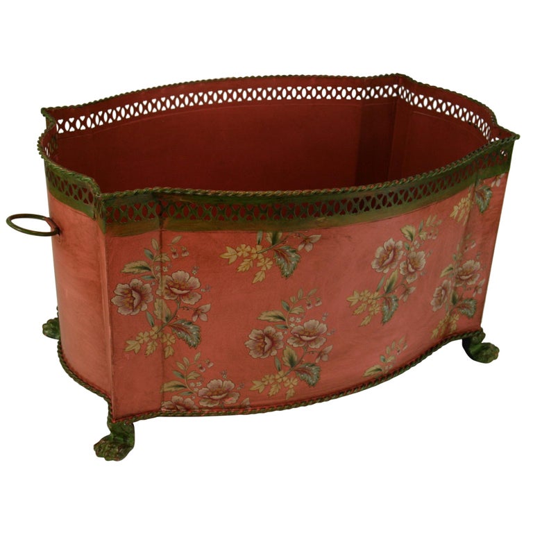 Large Tole Catch All /Jardinieres/Magazine Holder at 1stDibs